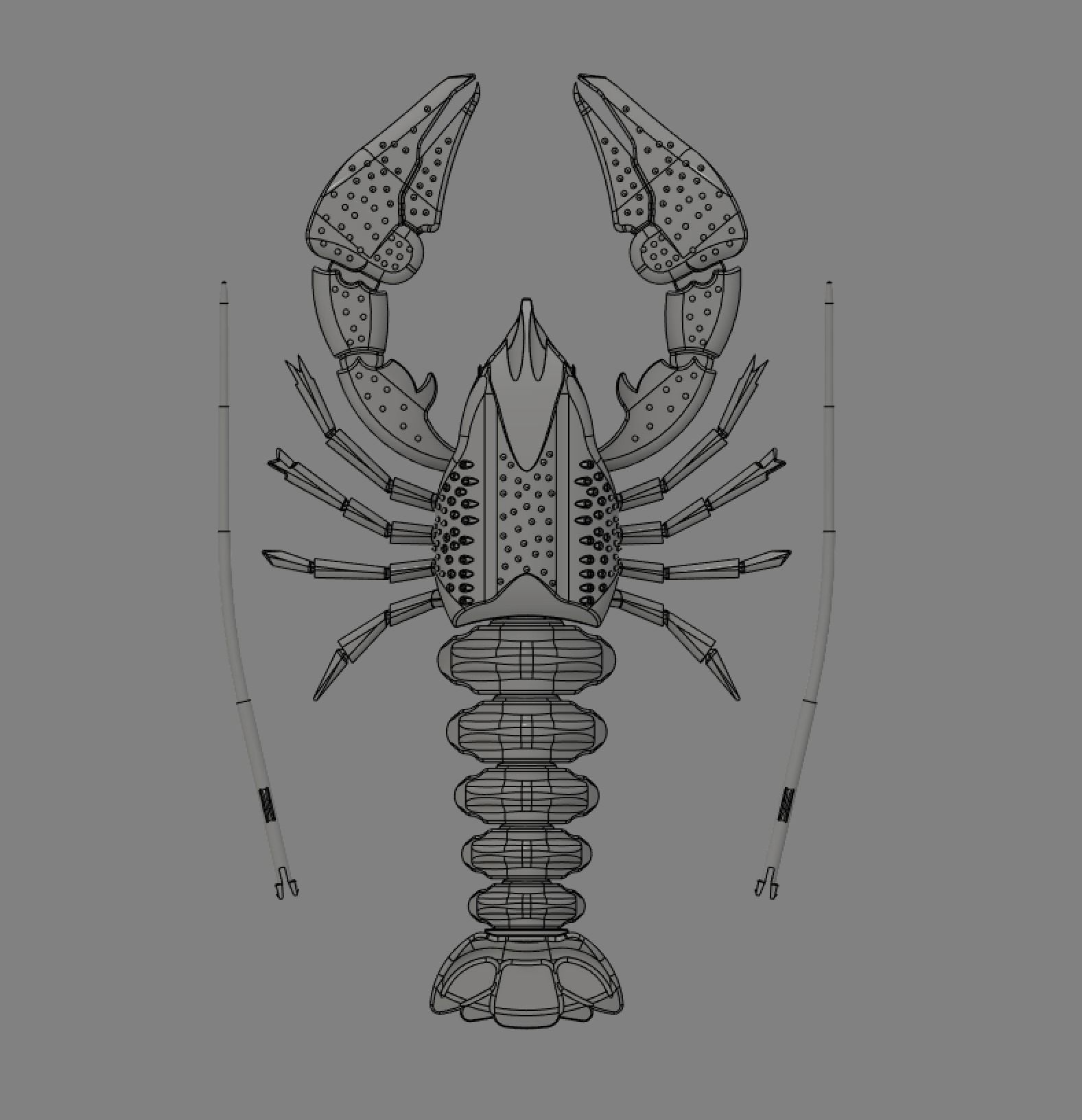 Articulated Crawfish 3D model 3D model 3D printable | CGTrader