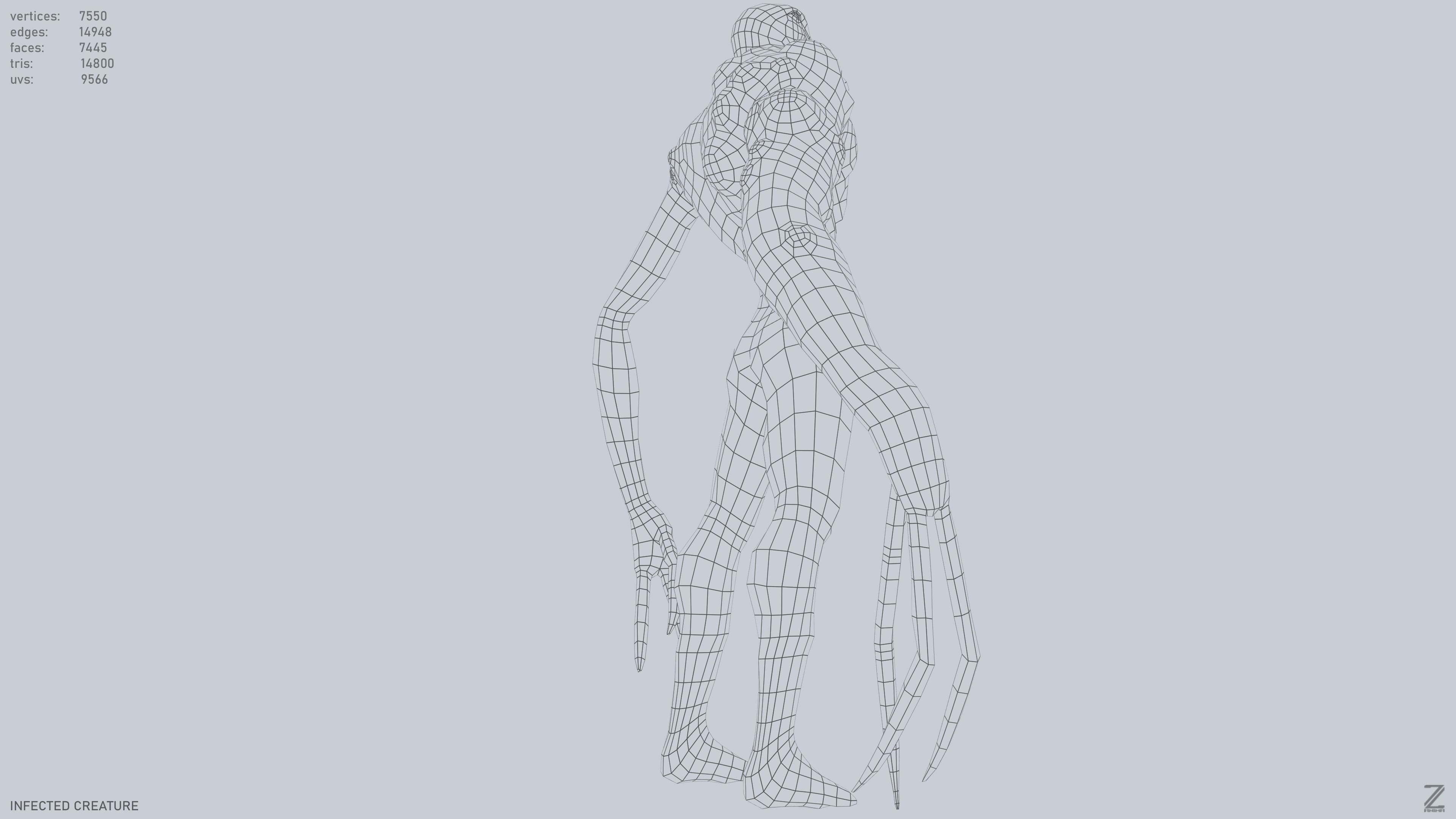 3D model Infected creature VR / AR / low-poly | CGTrader