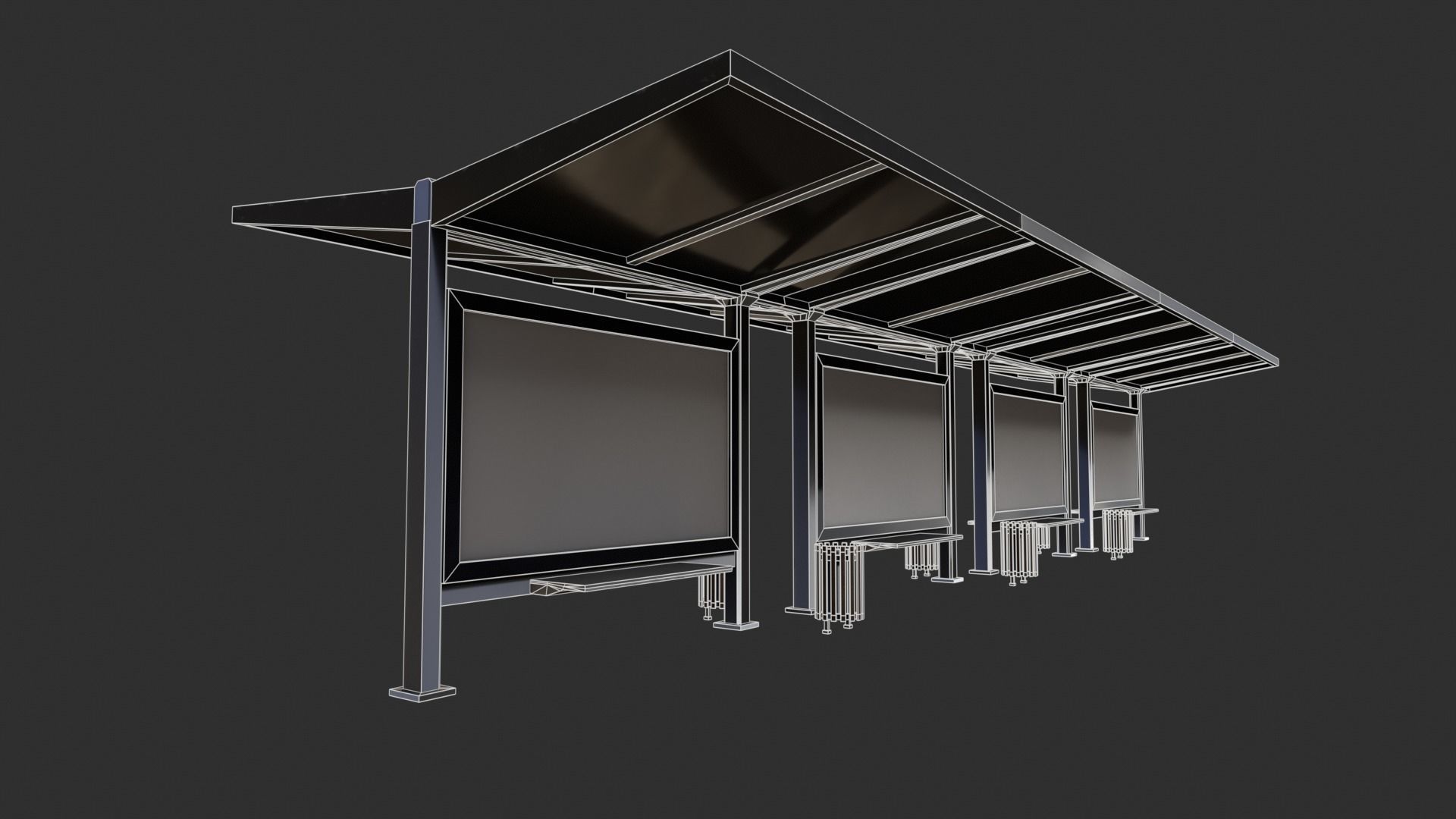 3D model Bus Stop Package Game Ready VR / AR / low-poly | CGTrader
