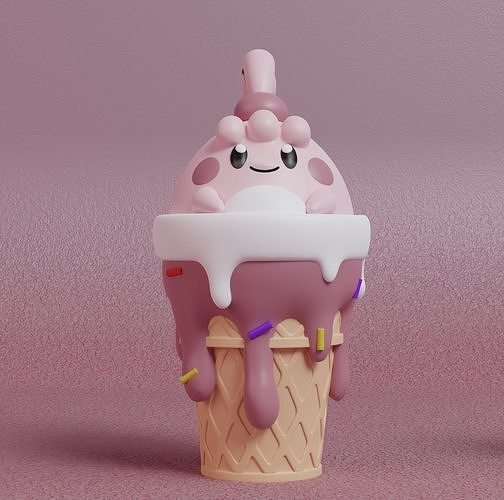 Pokemon - Ice Cream Happiny 3D model 3D printable | CGTrader
