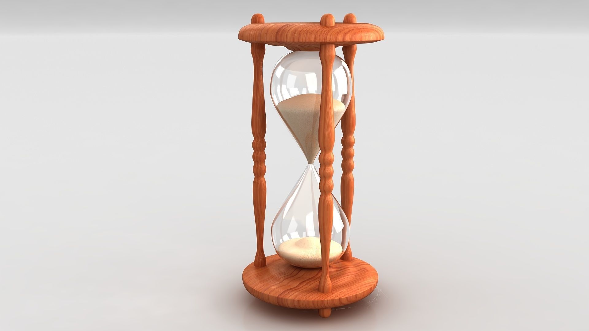 Antique Wood Hourglass Timer - Sand Clock 3D model | CGTrader