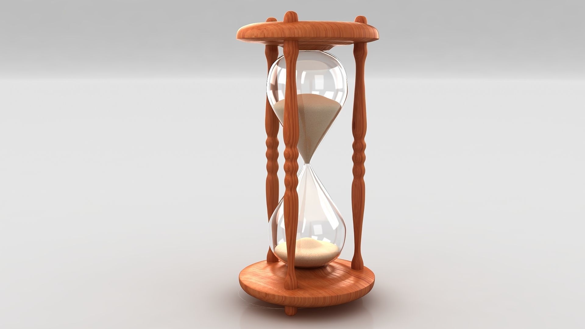 Antique Wood Hourglass Timer - Sand Clock 3D model | CGTrader