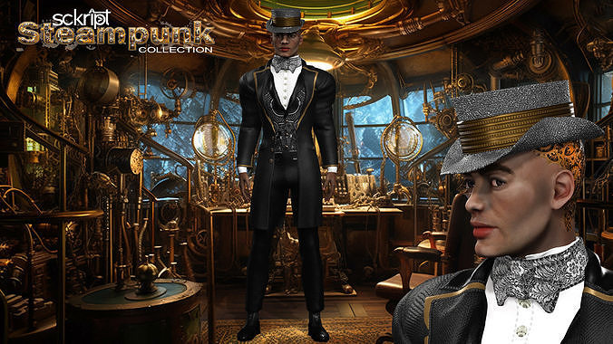 Steampunk Collection The Duke 3D model animated rigged | CGTrader