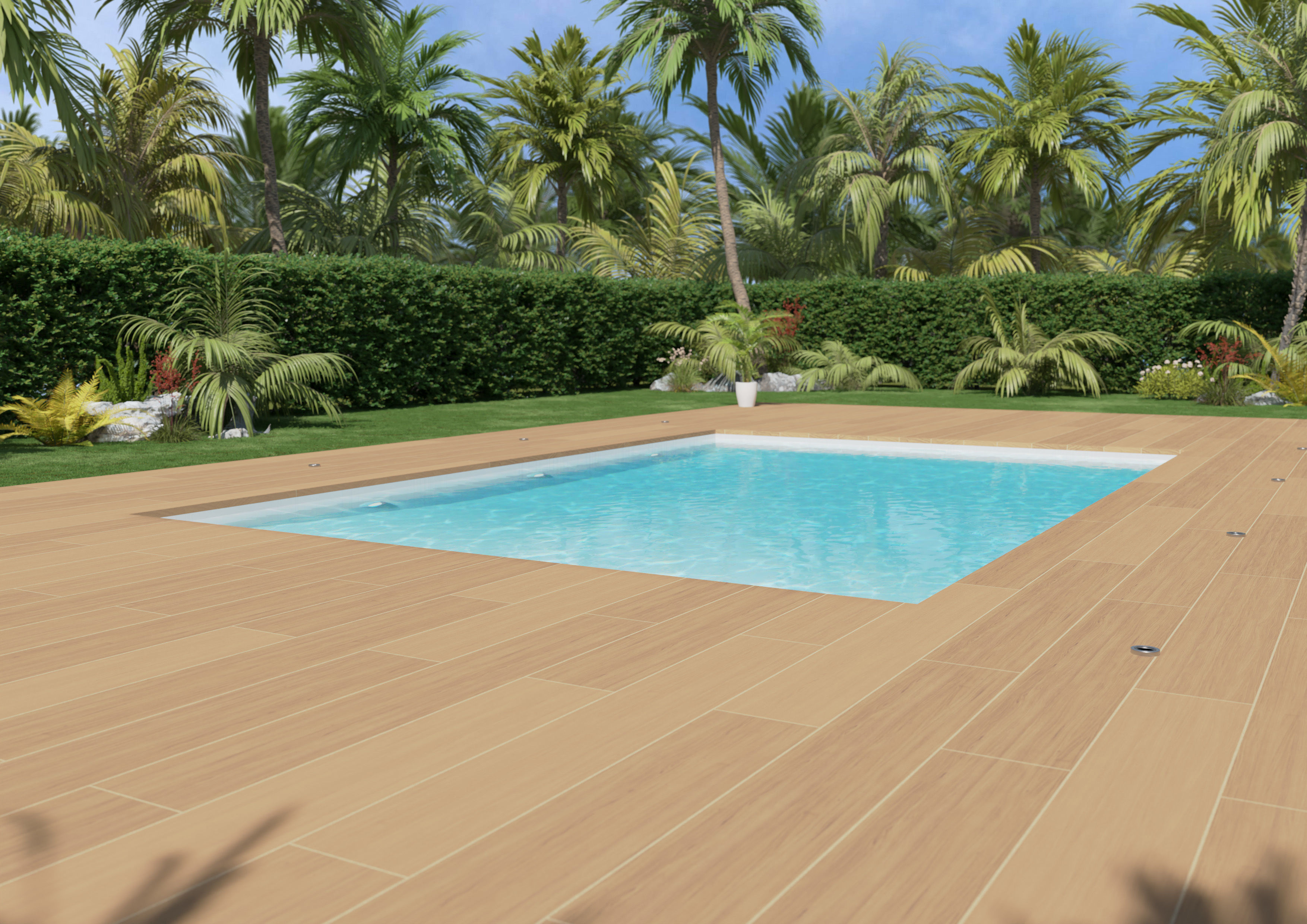 Exterior Scene Modern Villa With Pool Without Furnitures 3D model ...