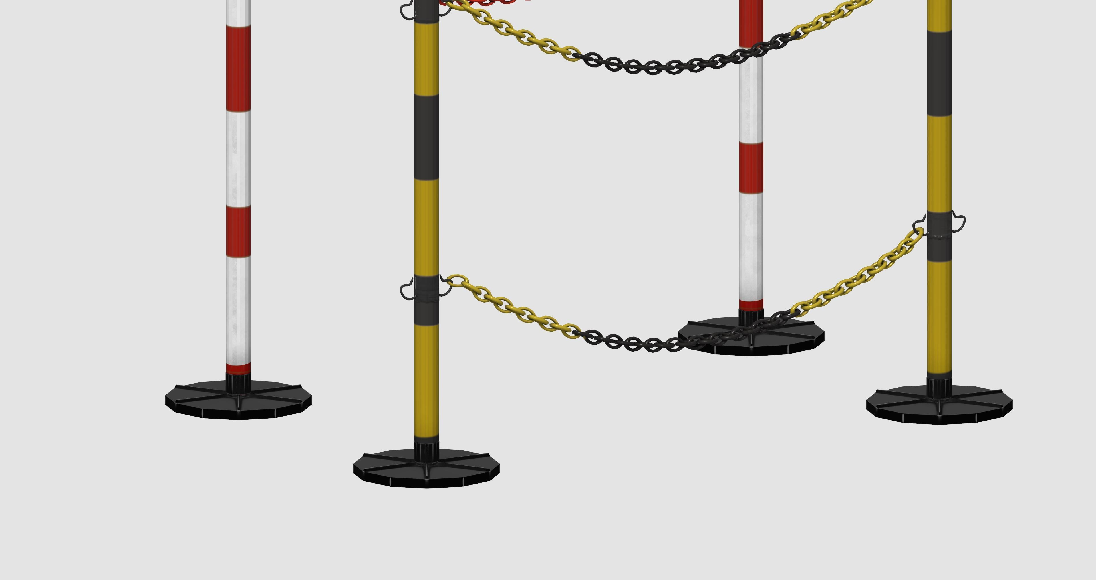 3D model Colorful metal barriers VR / AR / low-poly | CGTrader