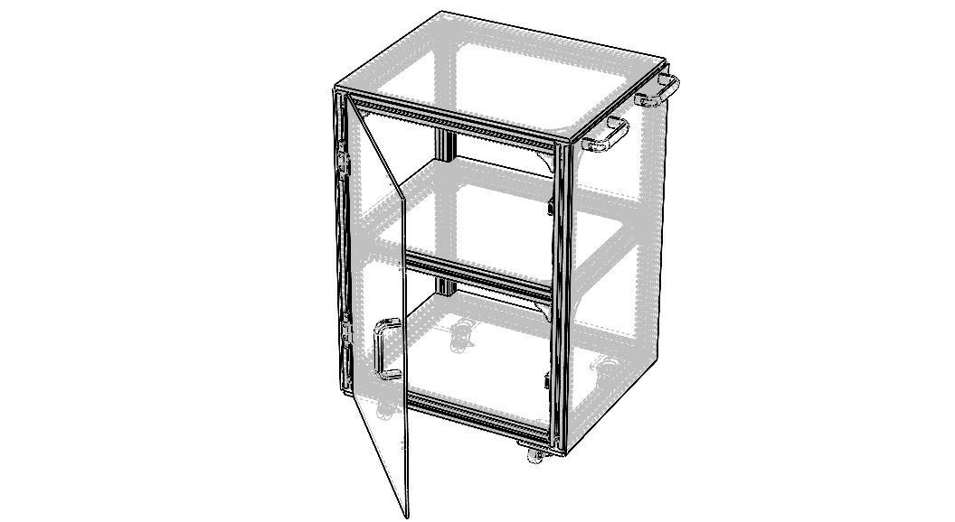 Industrial Aluminum Trolley - Enclosed 3D model rigged | CGTrader