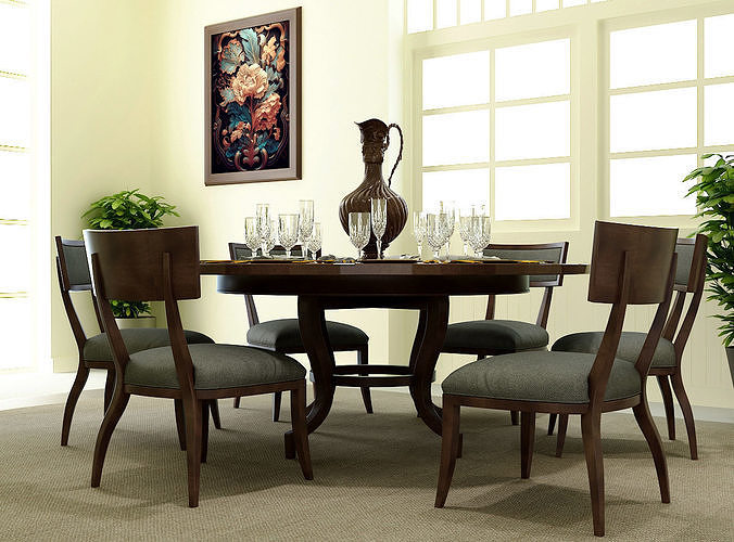 Dining Room -interior scene 3D model | CGTrader
