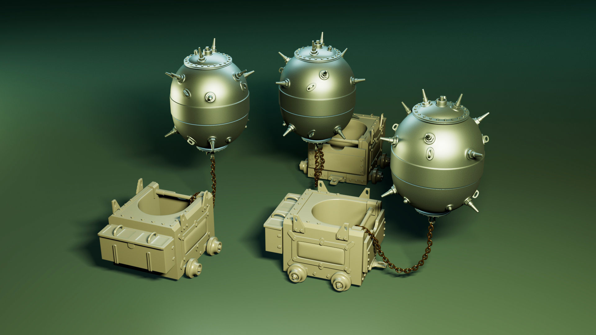 British MK XVII naval mine 3D model 3D printable | CGTrader