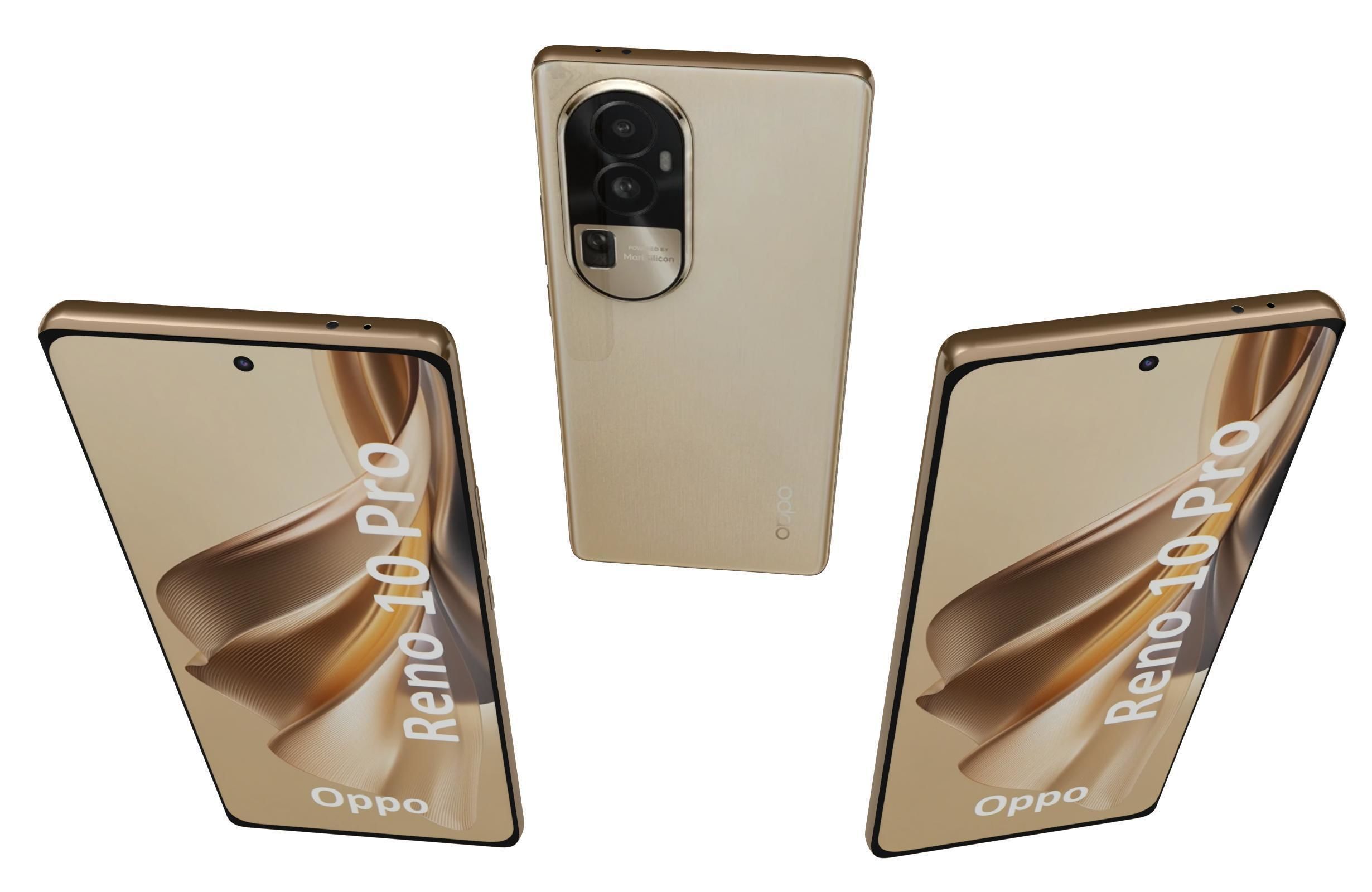 3D model Oppo Reno 10 Pro Gold VR / AR / low-poly | CGTrader