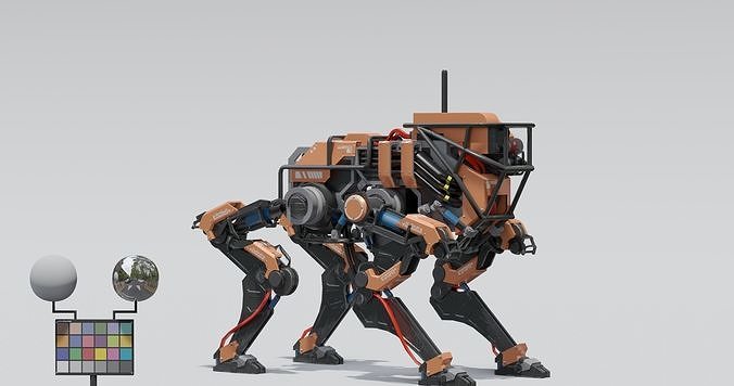 3d Model Quadruped Robot Rigged Vr Ar Low Poly Cgtrader