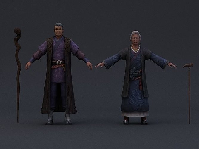 3D model Ancient Asians people Older people VR / AR / low-poly | CGTrader