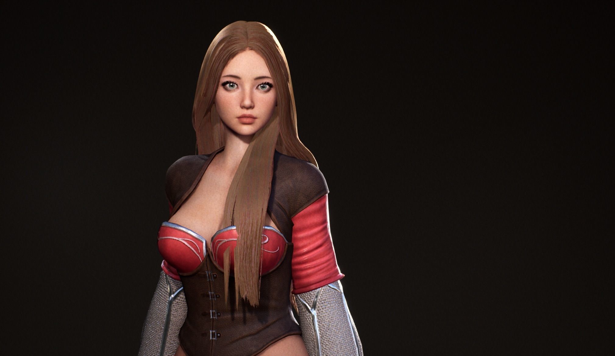 3D model F2 Cyber Girl Pandora - Rigged Modular Game Character VR / AR / low-poly | CGTrader