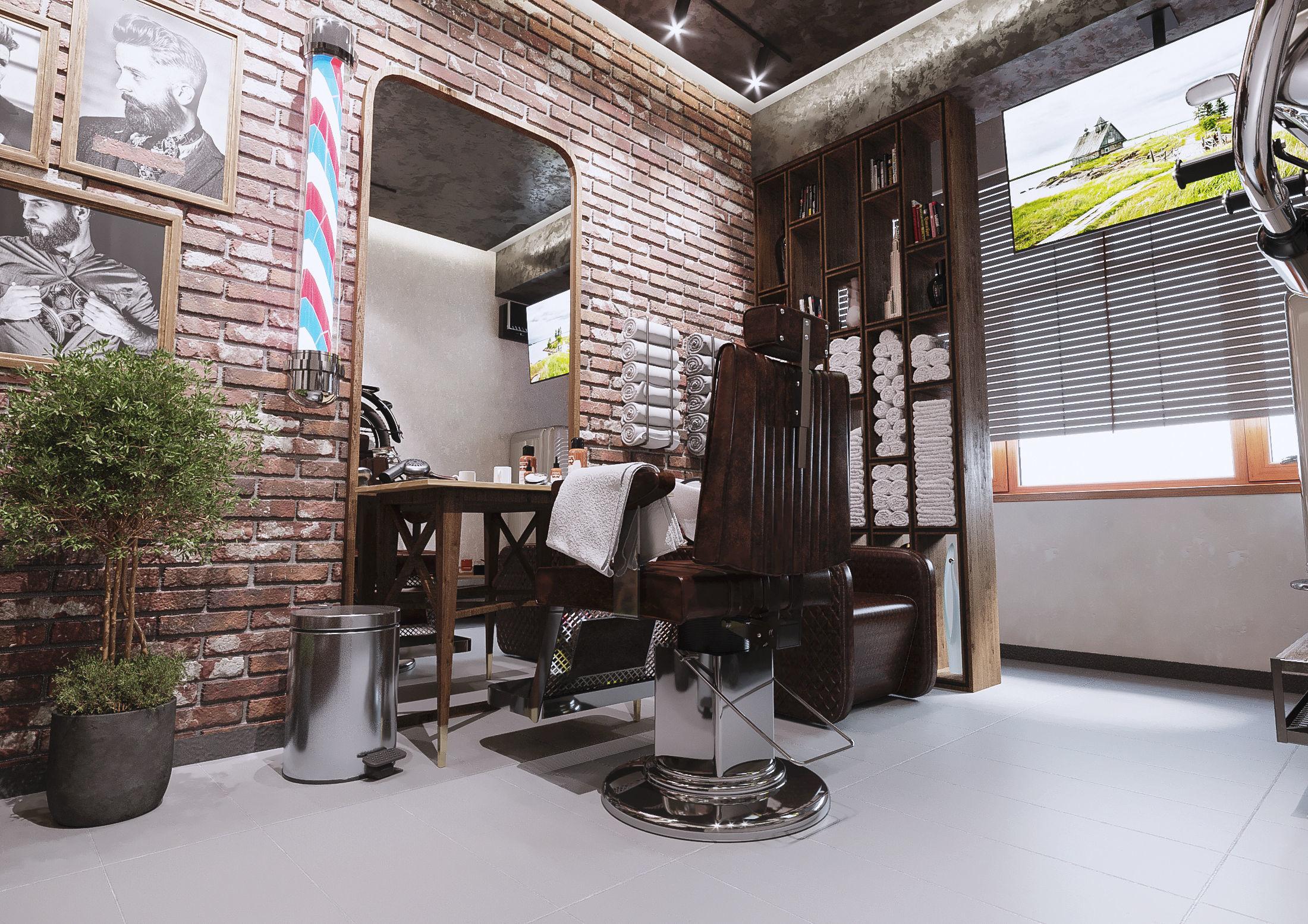 Barber Shop Interior Design 3D model | CGTrader