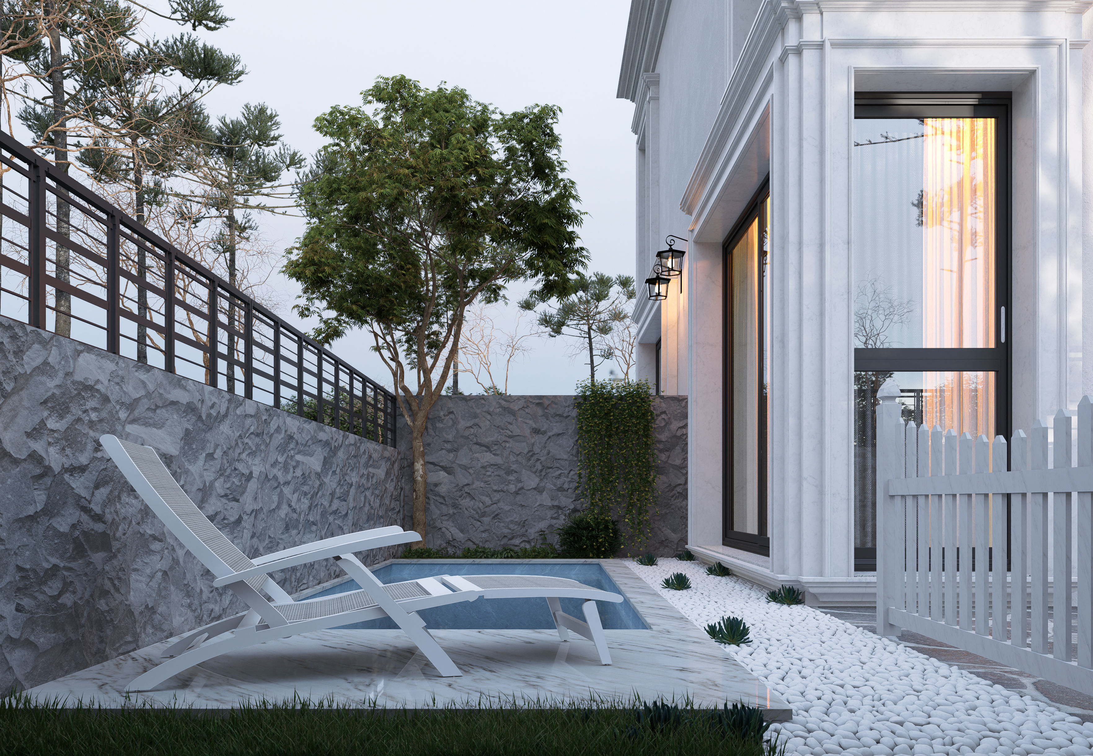 Old view columned villa 3D model | CGTrader