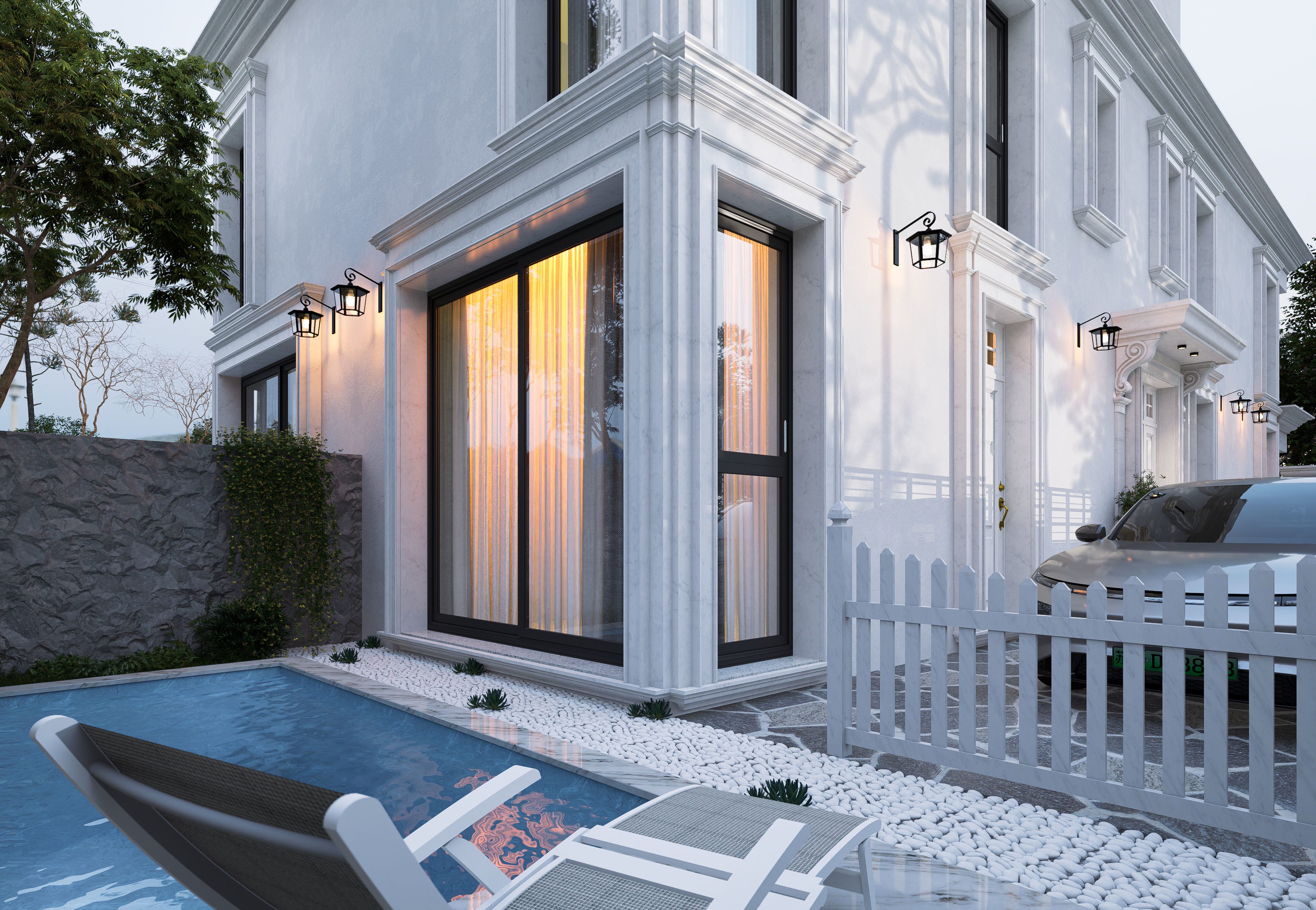 Old view columned villa 3D model | CGTrader