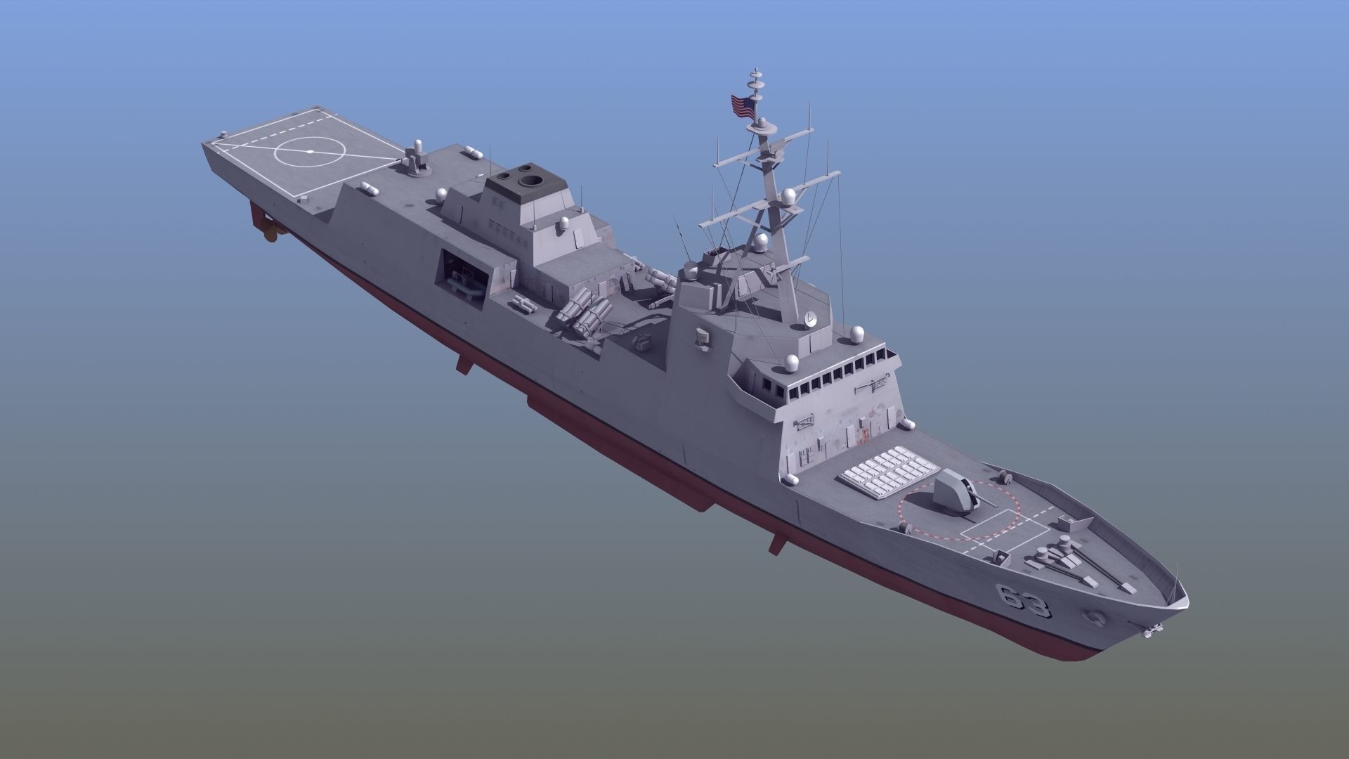 3D model FFG-63 Constellation Class Frigate VR / AR / low-poly | CGTrader