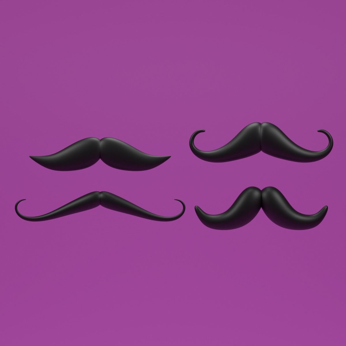 Cartoon Mustache Collection 3D model | CGTrader