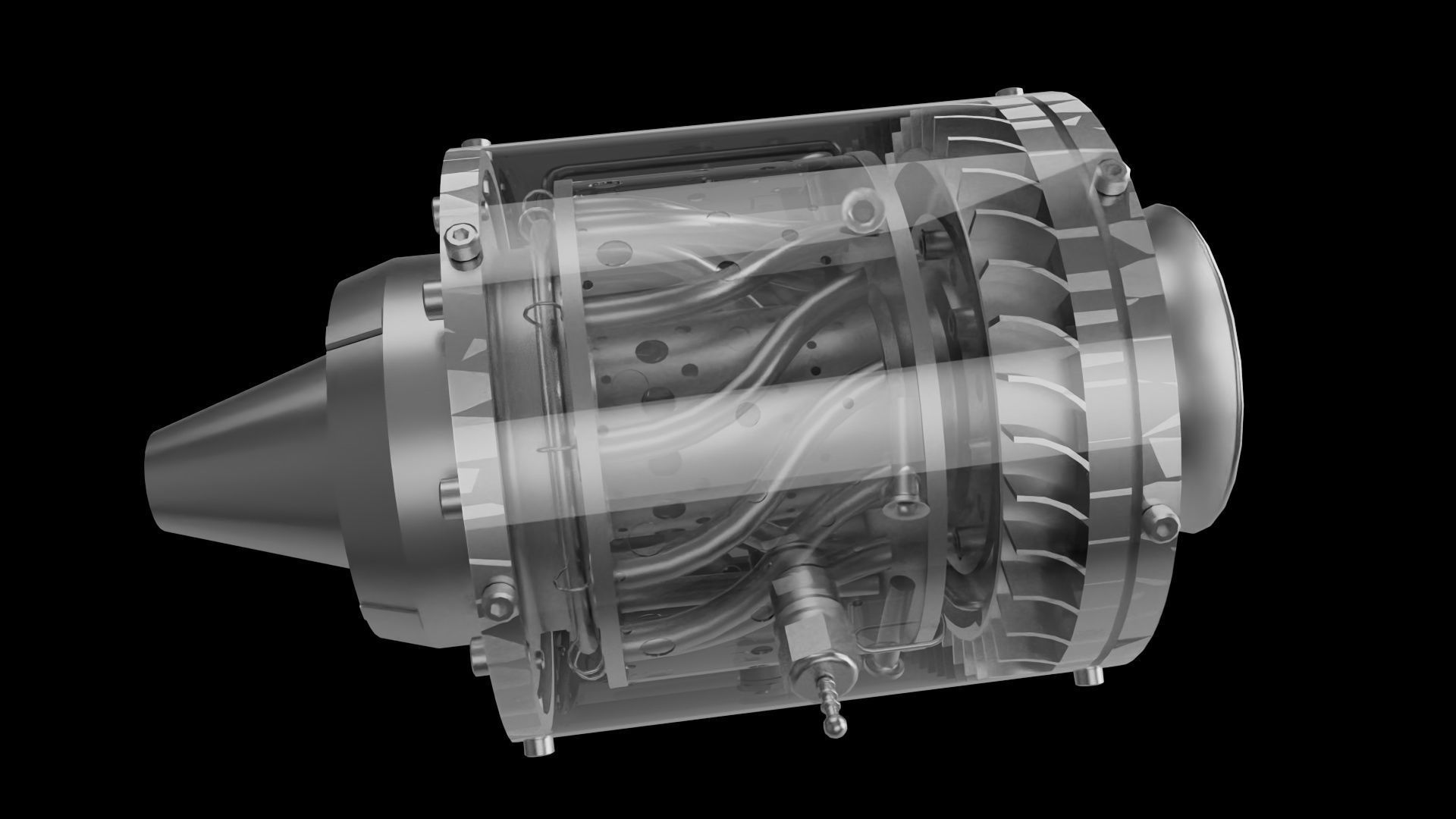 Micro gas turbine engine wren-mw54 3D model | CGTrader