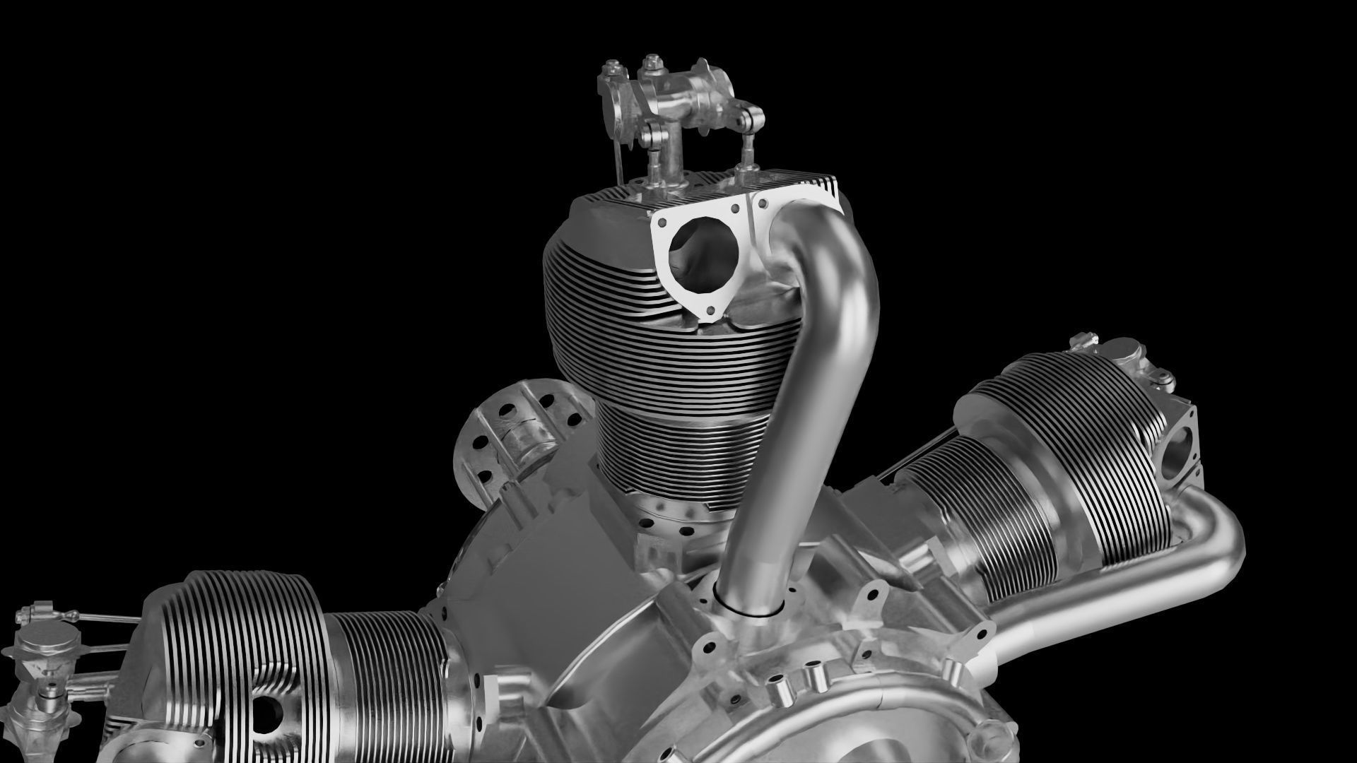 Five-cylinder radial engine 3D model | CGTrader