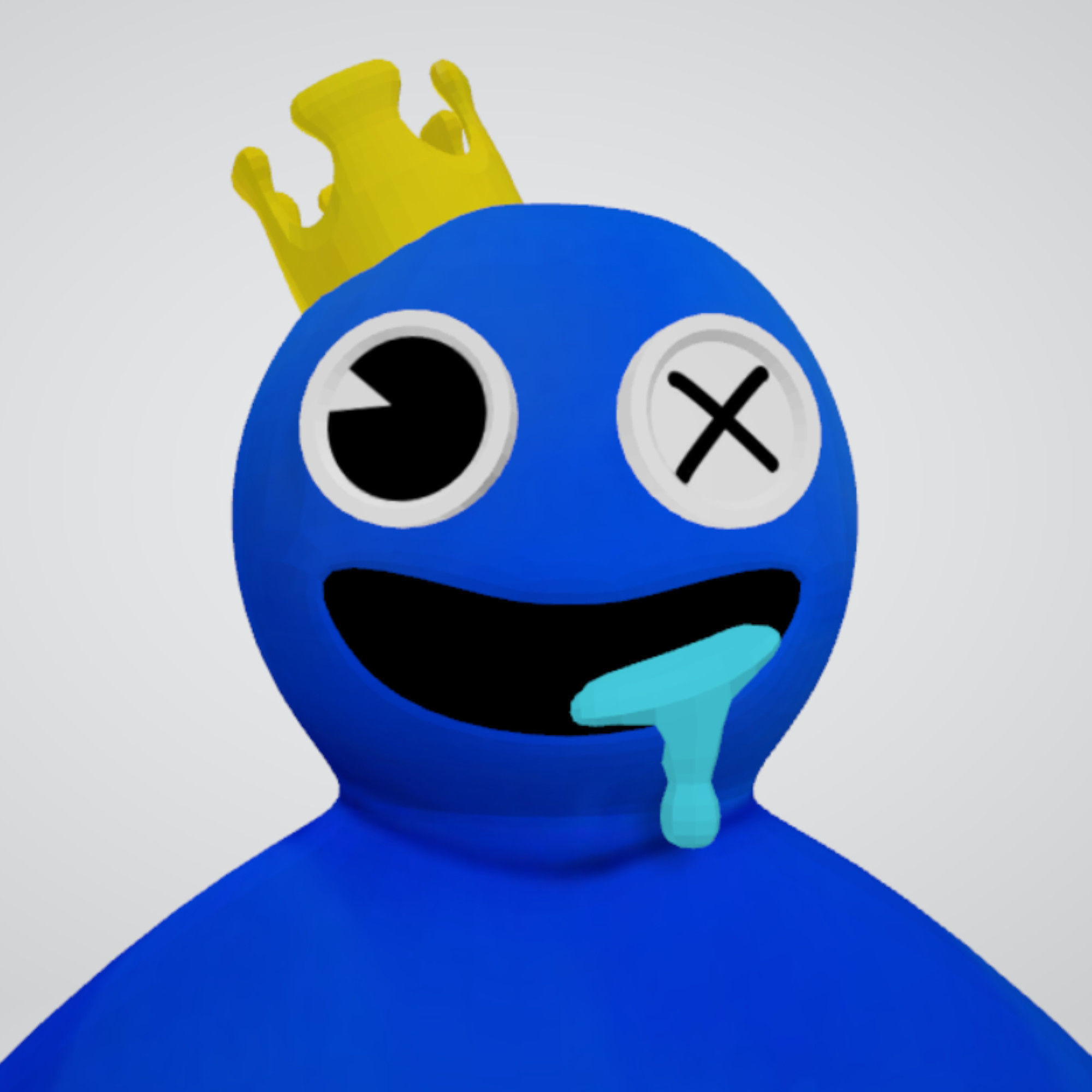 3D model Blue Rainbow Friends Inspired Rigged Character Low-Poly 3D ...