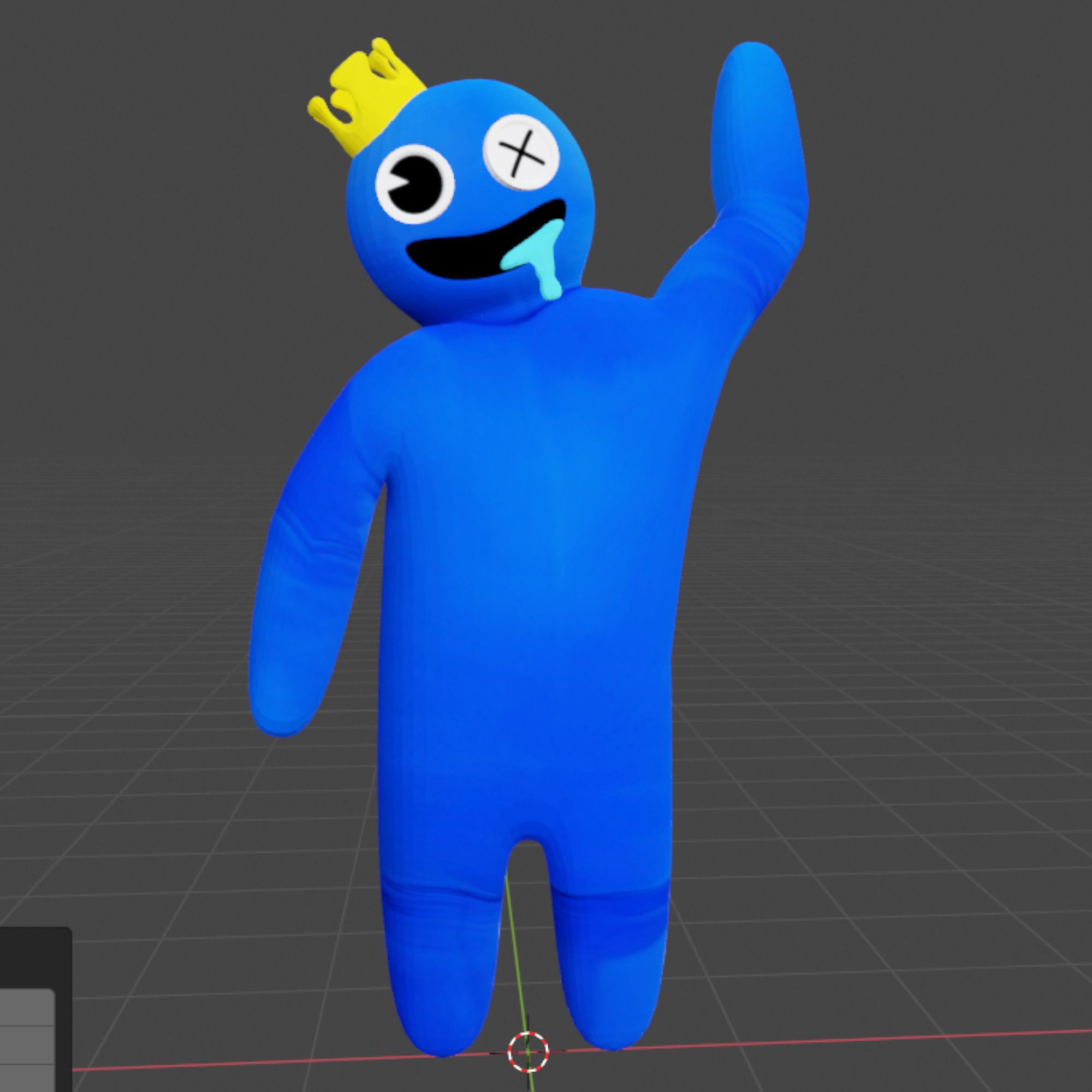 3D model Blue Rainbow Friends Inspired Rigged Character Low-Poly 3D ...