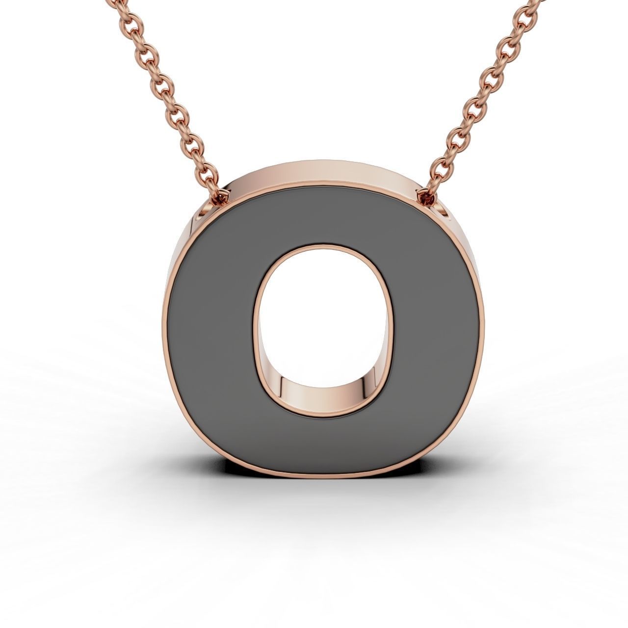 Pendant-Necklace Enamel The letter O 3D model 3D printable | CGTrader