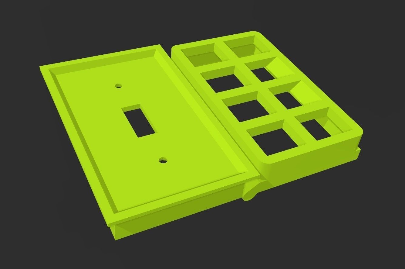 Light Switch Cover Plate Guard Box Hollow 3D model 3D printable | CGTrader