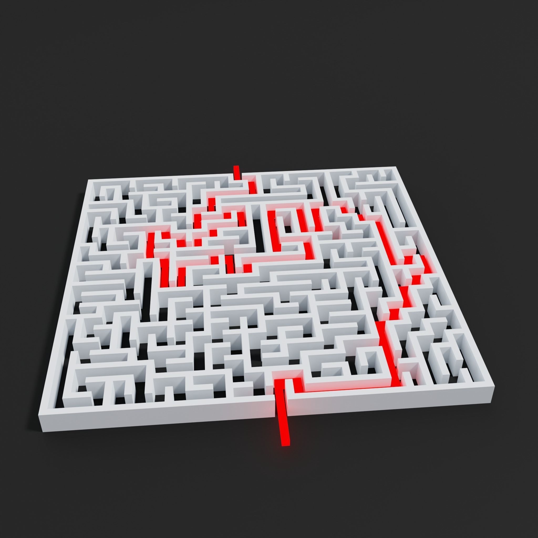 3D model Square maze with solution VR / AR / low-poly | CGTrader
