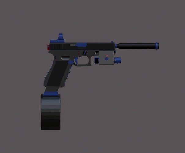 low poly gun full upgraded free VR / AR / low-poly 3D model | CGTrader