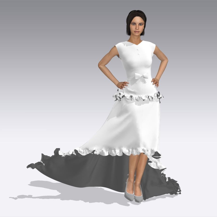 A collection of white dresses 3D model | CGTrader
