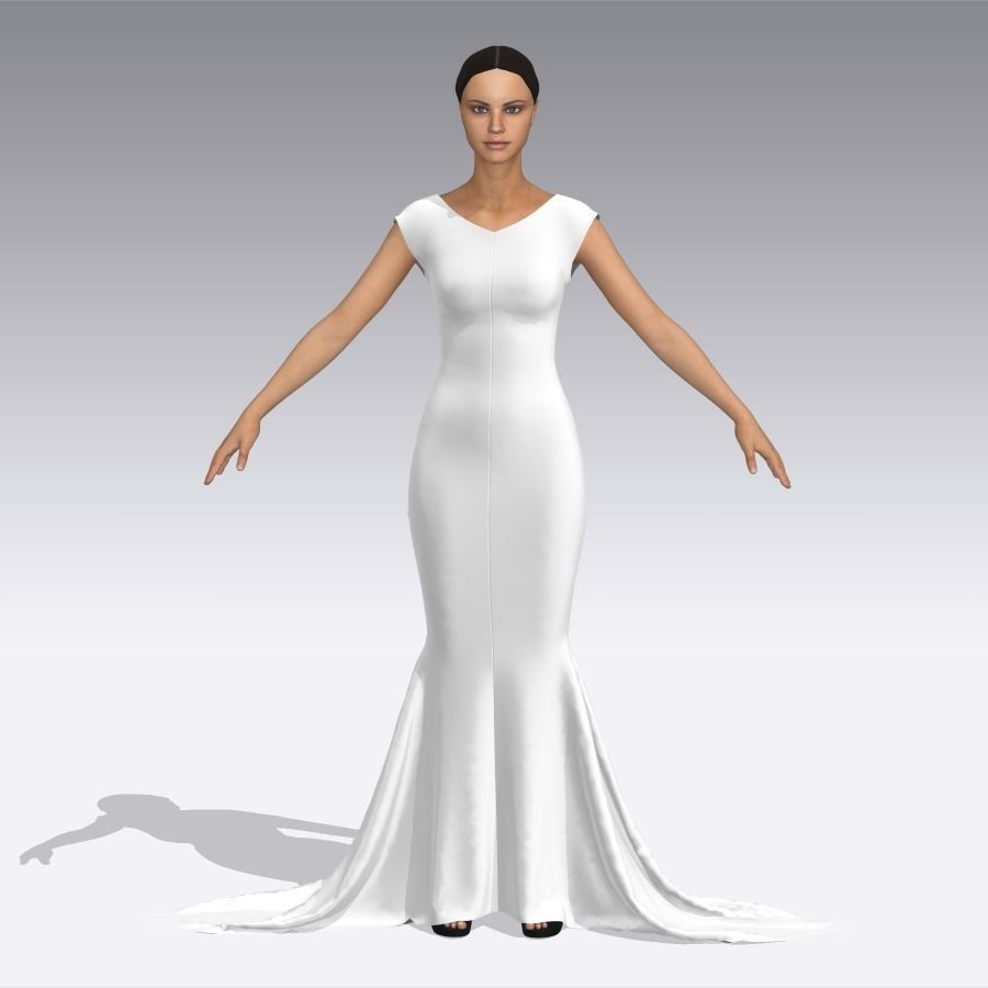 A collection of white dresses 3D model | CGTrader