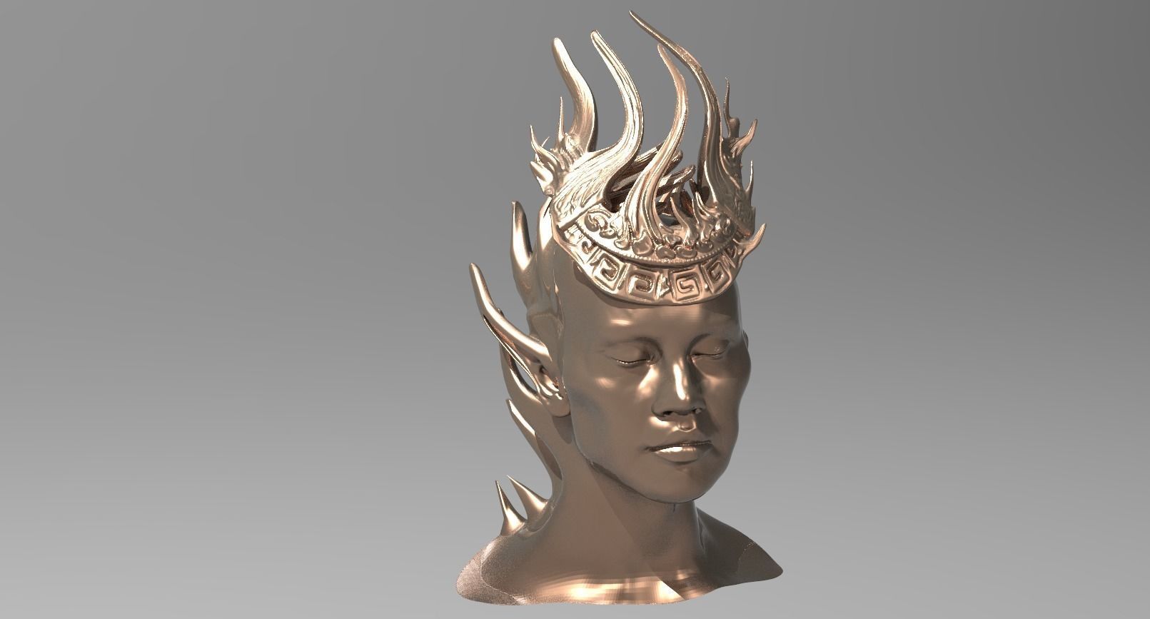 Aztec Crown statue 6 3D model | CGTrader