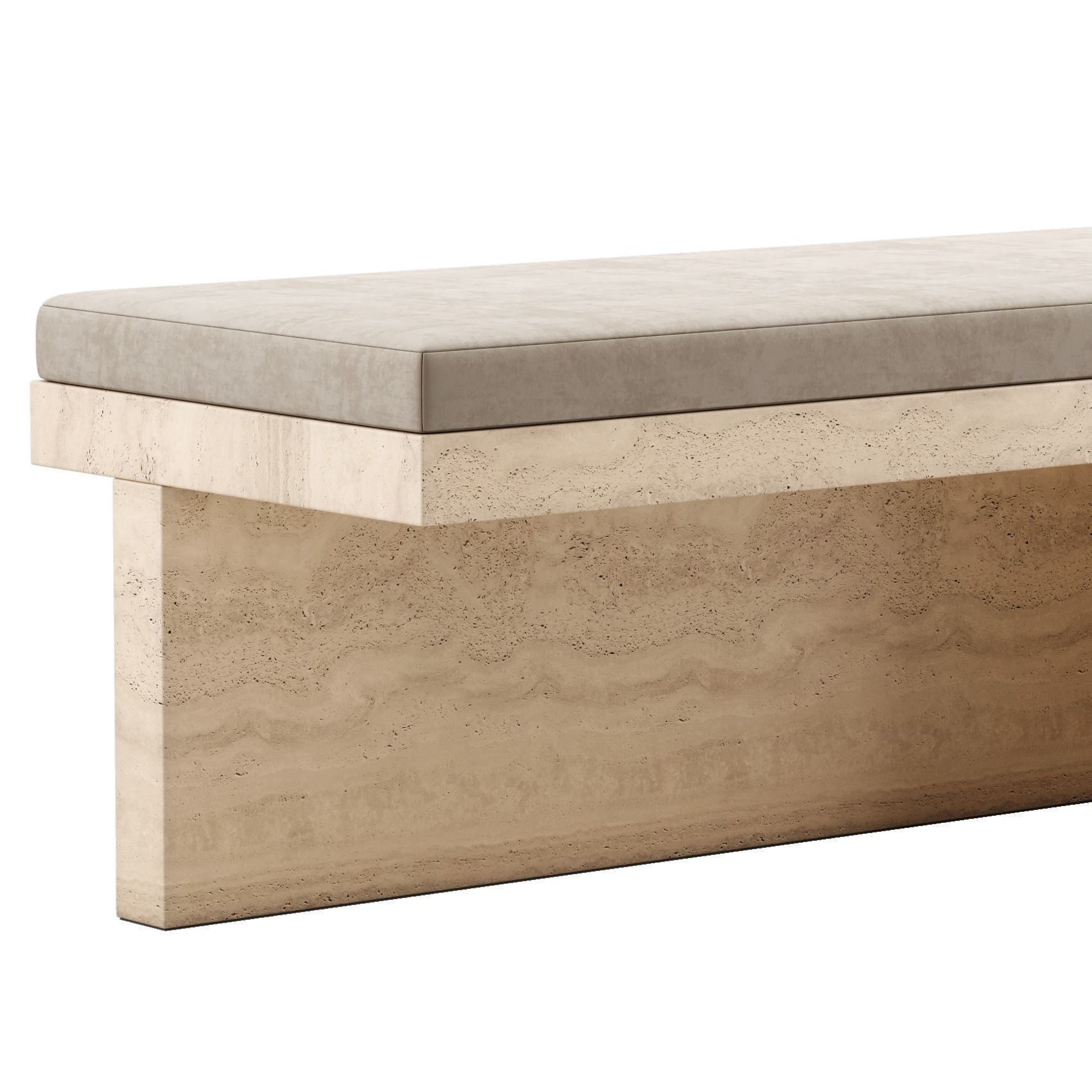 PIERRE TRAVERTINE BENCH - CB2 3D model | CGTrader