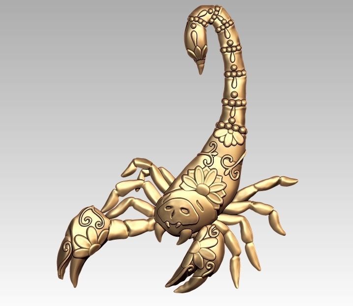 Skeleton Zodiac Scorpio Pendant 3D model 3D printable | CGTrader