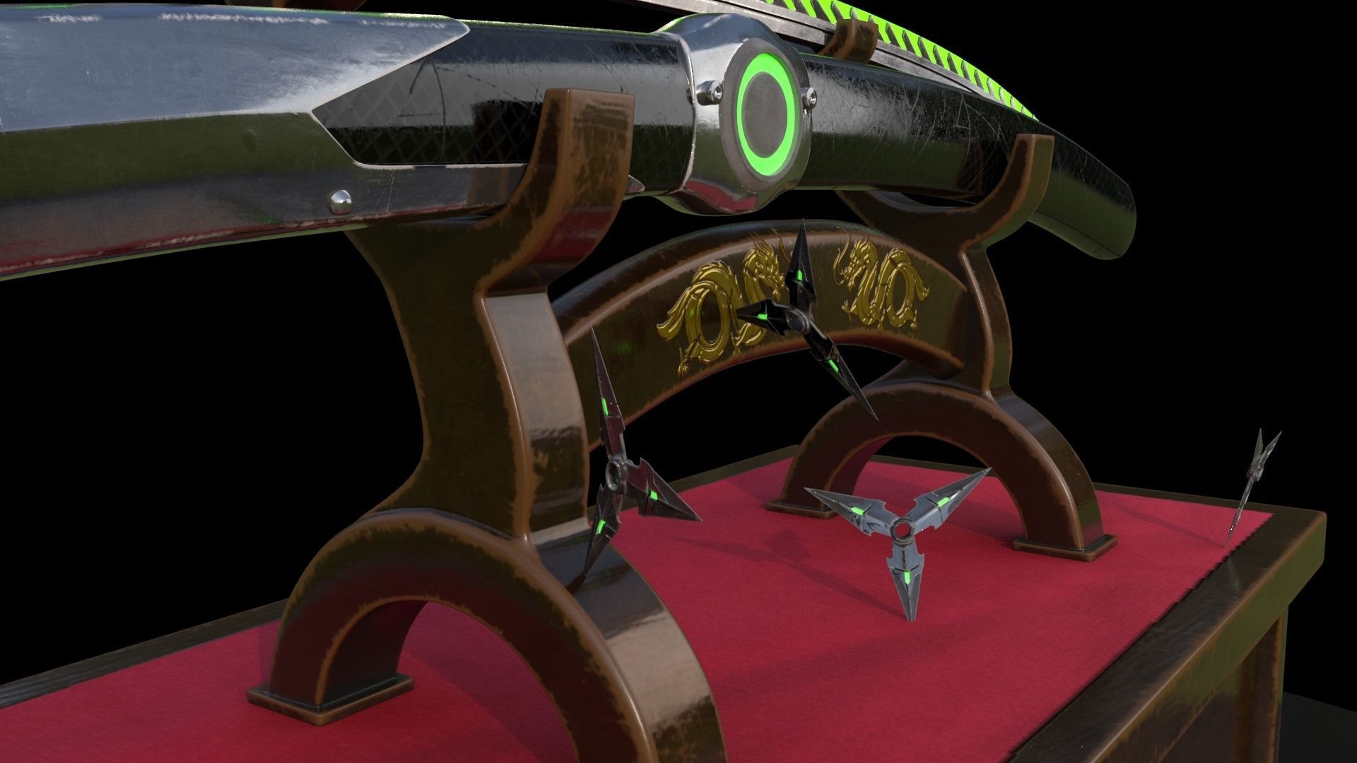 Overwatch Genji DragonBlade and Shurikens 3D model | CGTrader