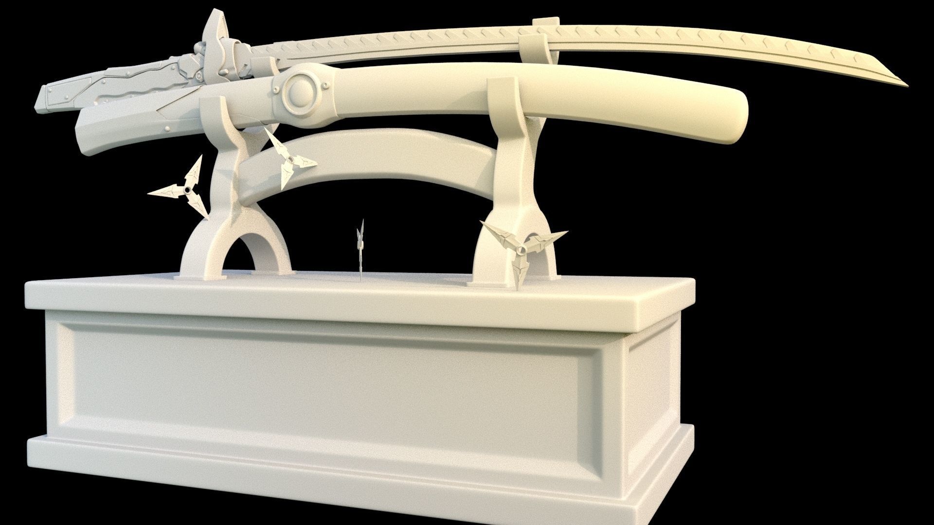 Overwatch Genji DragonBlade and Shurikens 3D model | CGTrader