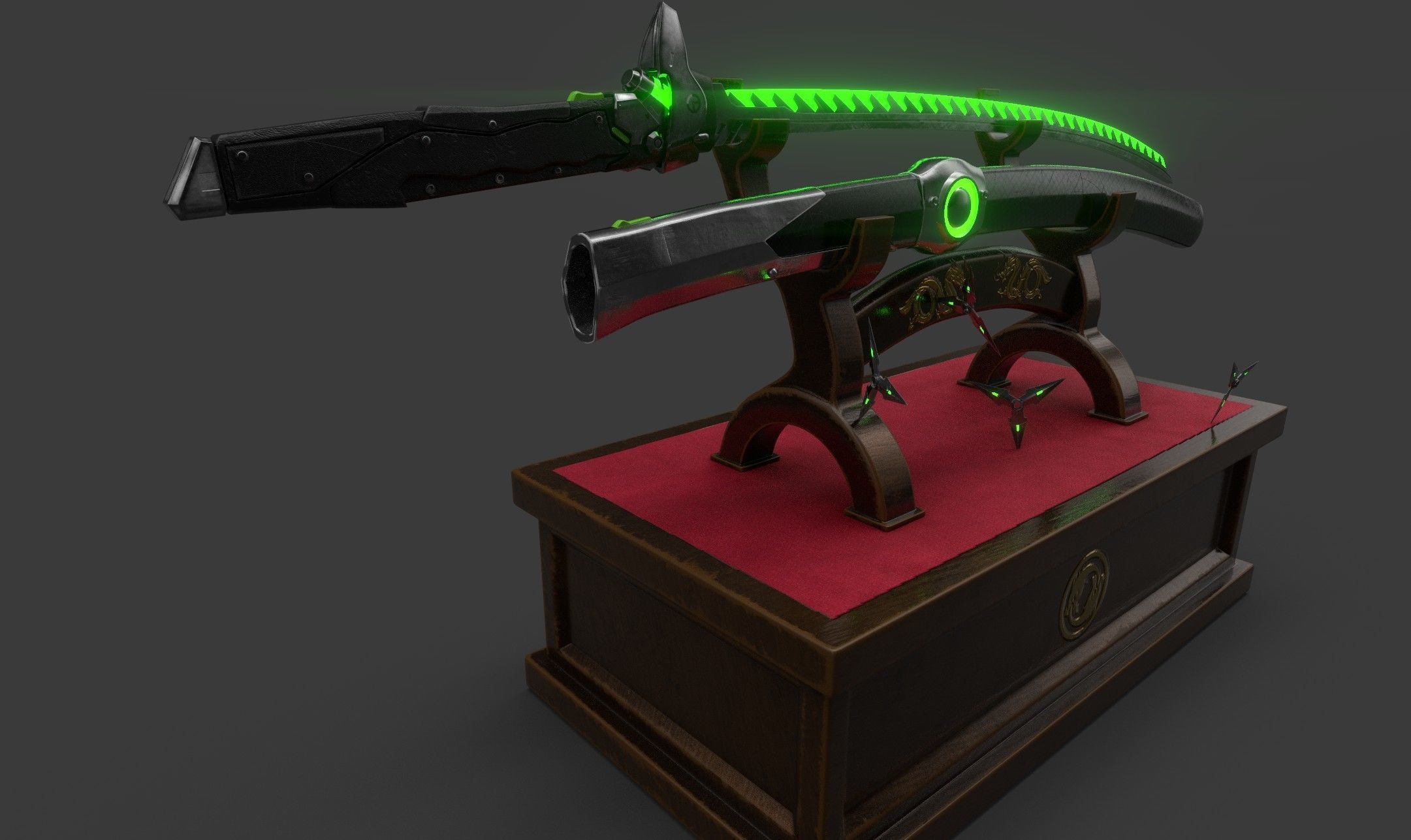 Overwatch Genji DragonBlade and Shurikens 3D model | CGTrader