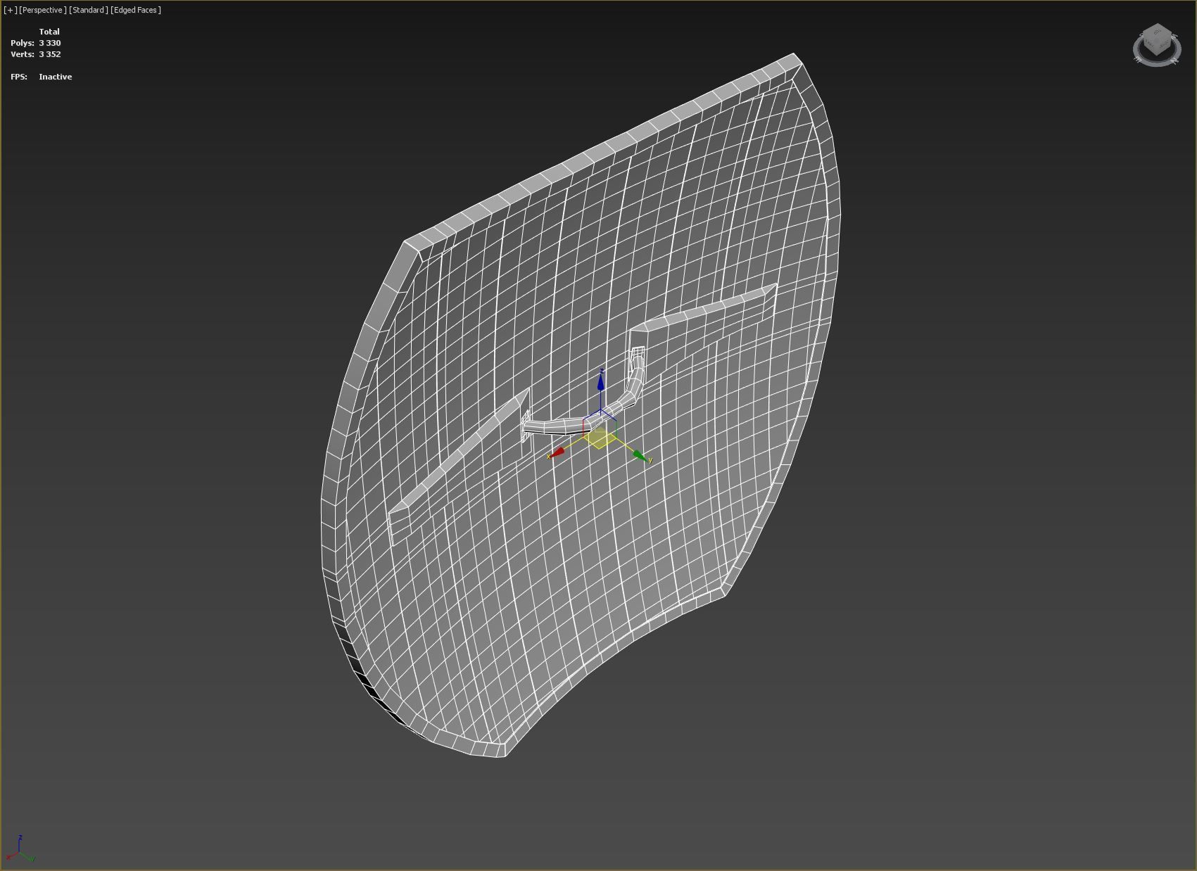 3D model Slavic hybrid shield-painted yellow with God symbol VR / AR ...