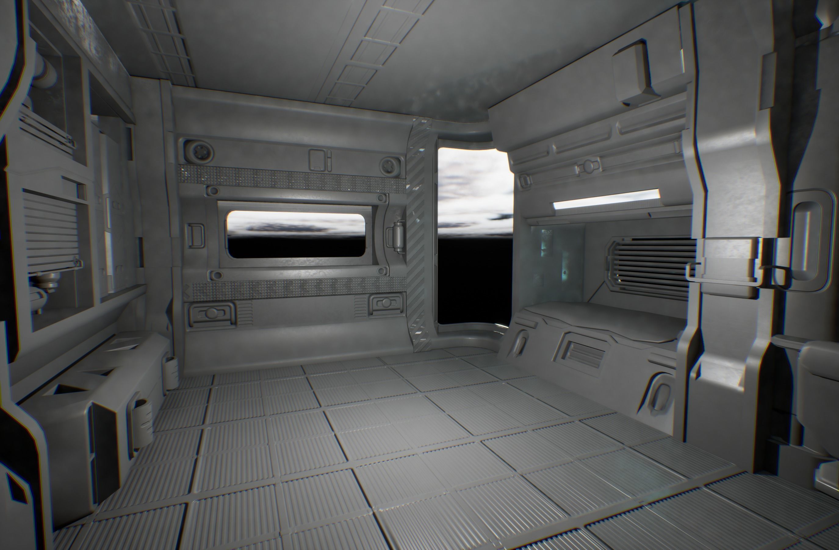 3D model Futuristic chamber Sci-fi simulation Cyber realm High-tech ...