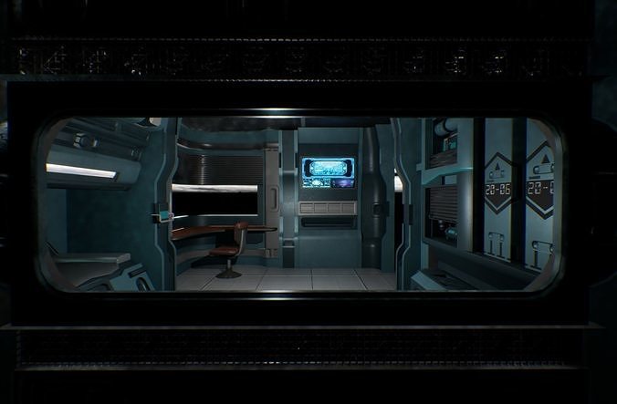 3D model Futuristic chamber Sci-fi simulation Cyber realm High-tech ...