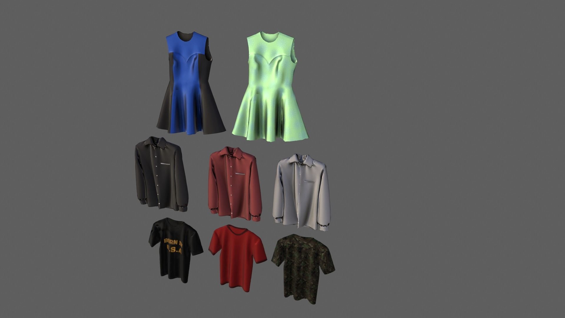 Shirt tshirt and dress 3D model | CGTrader