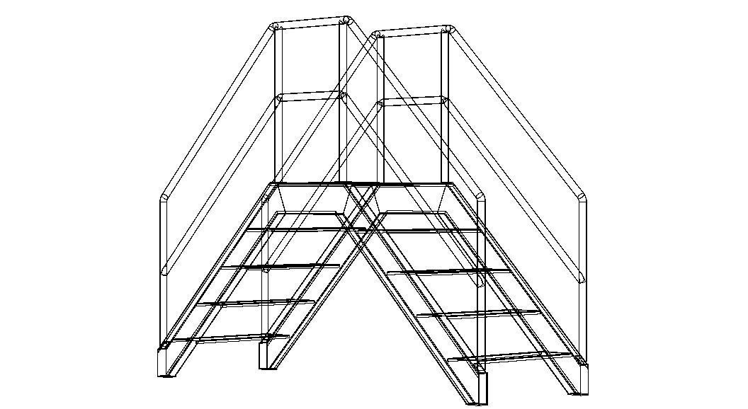 Industrial Steel Crossover Stair 3D model rigged | CGTrader