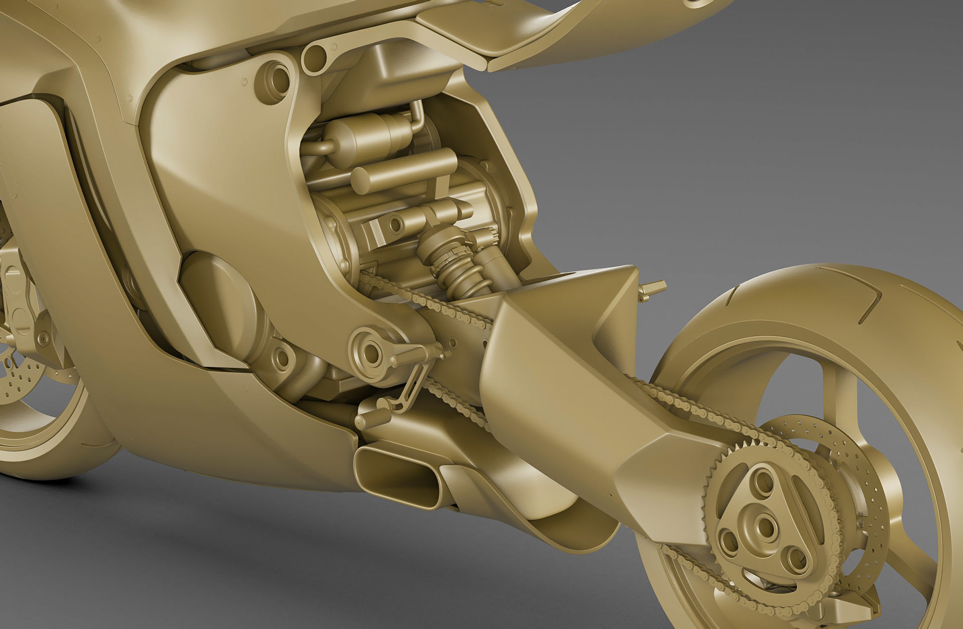 Concept Motorcycle Mono Racr 3D model | CGTrader