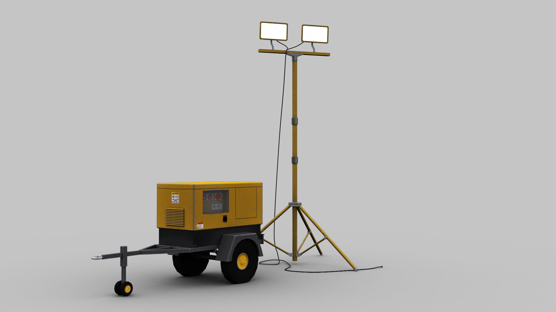 3D model Light Tower and Generator VR / AR / low-poly | CGTrader