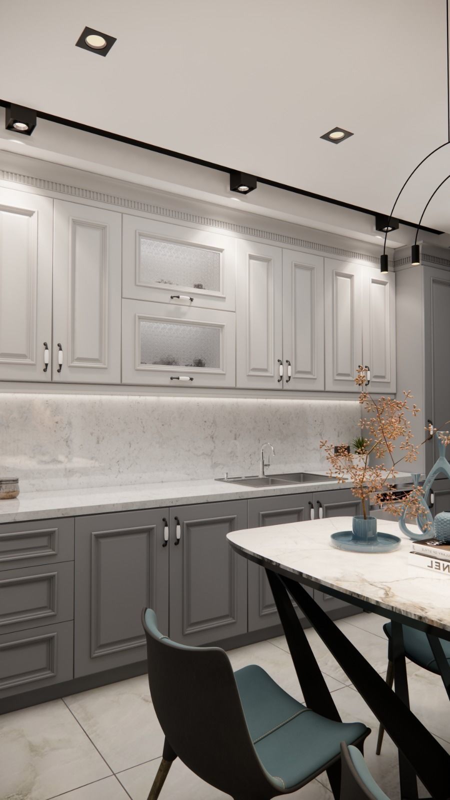 3D model sketchup enscape a kitchen render scene VR / AR / low-poly ...