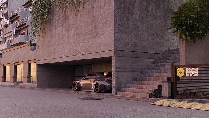 Car Environment Scene 3D Blender File And FBX File 3D model | CGTrader