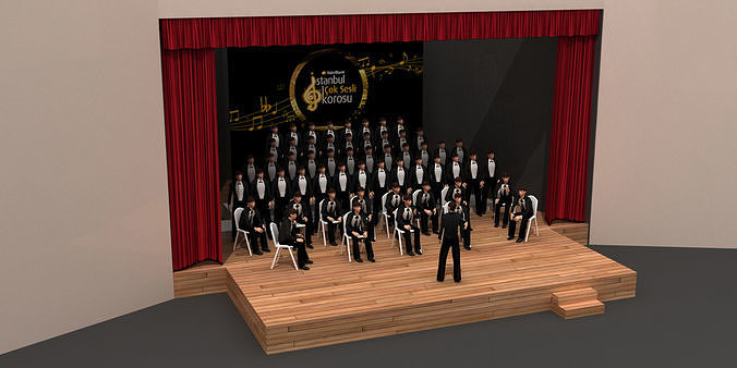 Theatrical Orchestra Stage 100 3D model | CGTrader