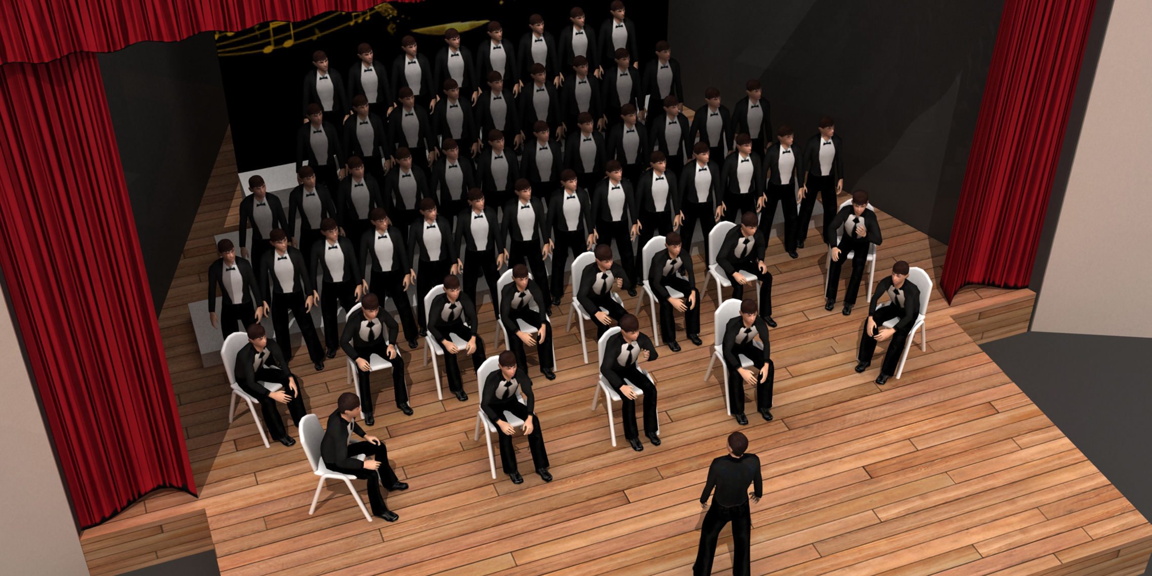 Theatrical Orchestra Stage 100 3D model | CGTrader
