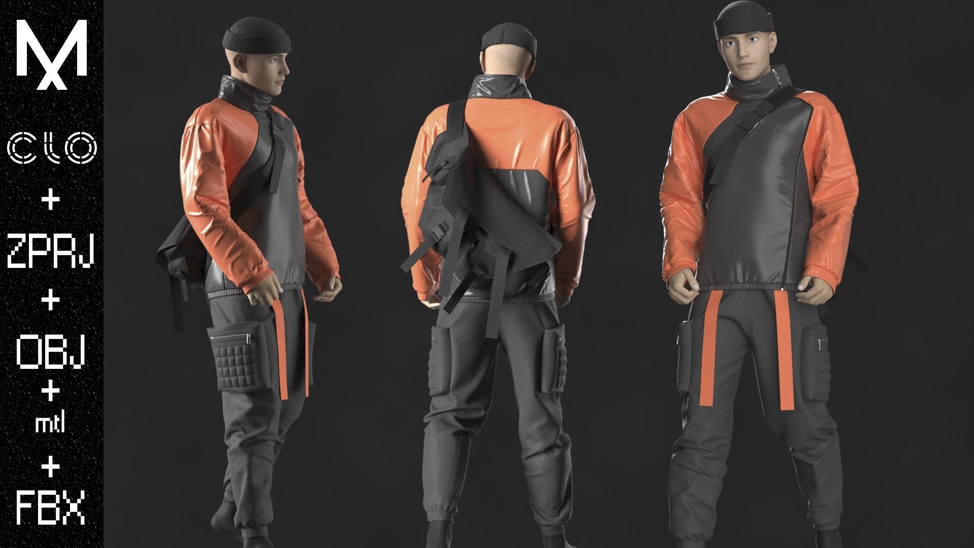 OUTFIT MALE OBJ mtl FBX ZPRJ 3D model | CGTrader