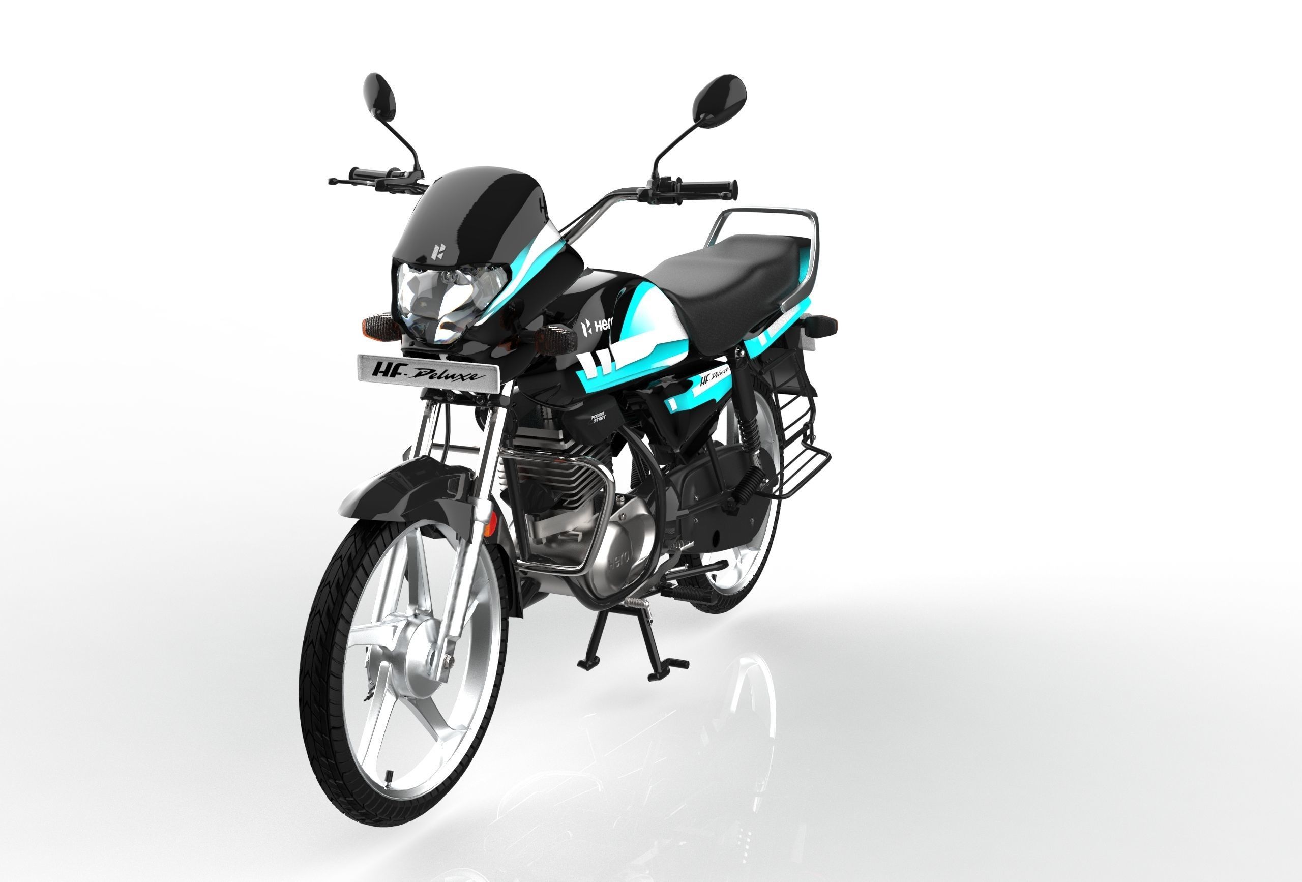 3D model Hero Deluxe Motorcycle 3d Model - Blender and Maya VR / AR ...